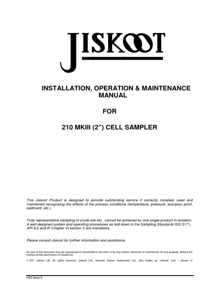 210 Mkiii (2") Cell Sampler | PDF | Valve | Pump