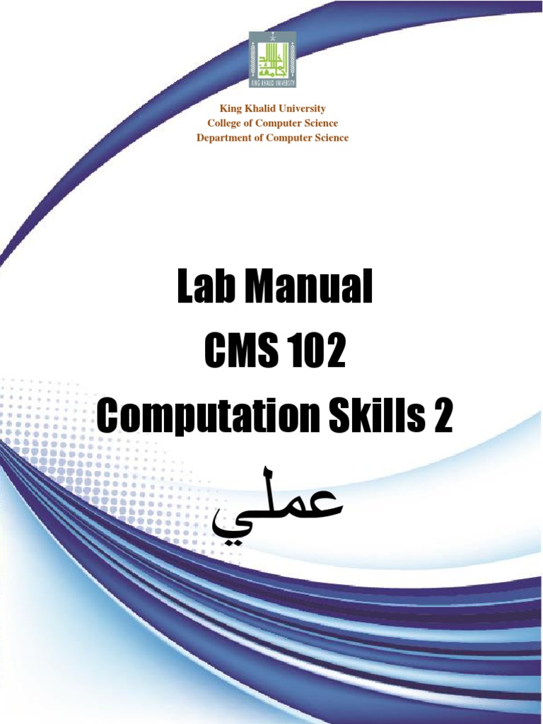 CMS 102-2 Lab Manual | PDF | C++ | Computer Programming