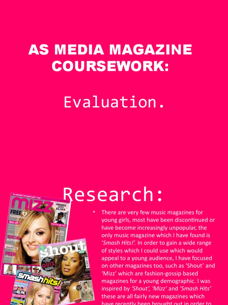 As Media Magazine Coursework:: Evaluation | PDF | Magazines | Celebrity