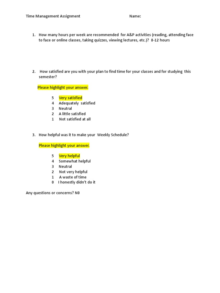 Time Management Assignment Rev f2f | PDF