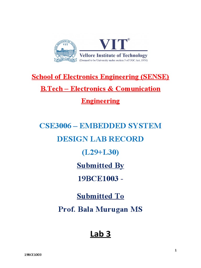 Lab3 CSE3006 Kushagra Srivastava 19BCE1003 | PDF | Arduino | Relay