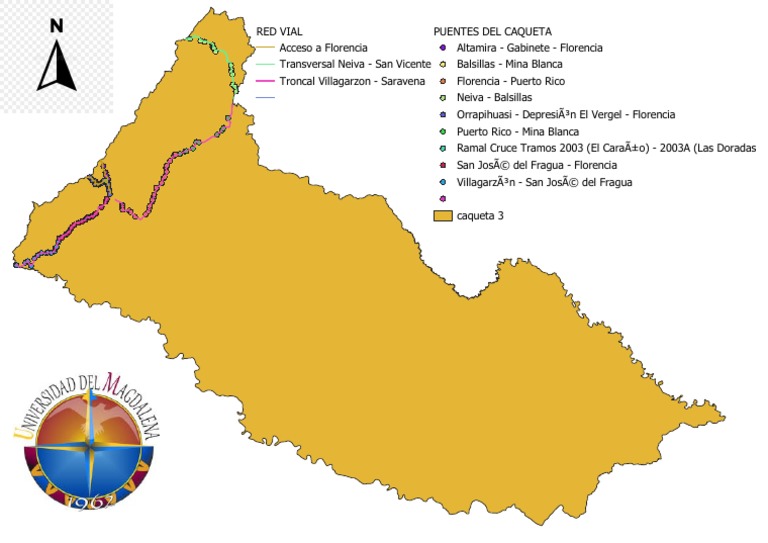 Mapa de la Red Vial en Caquetá | PDF
