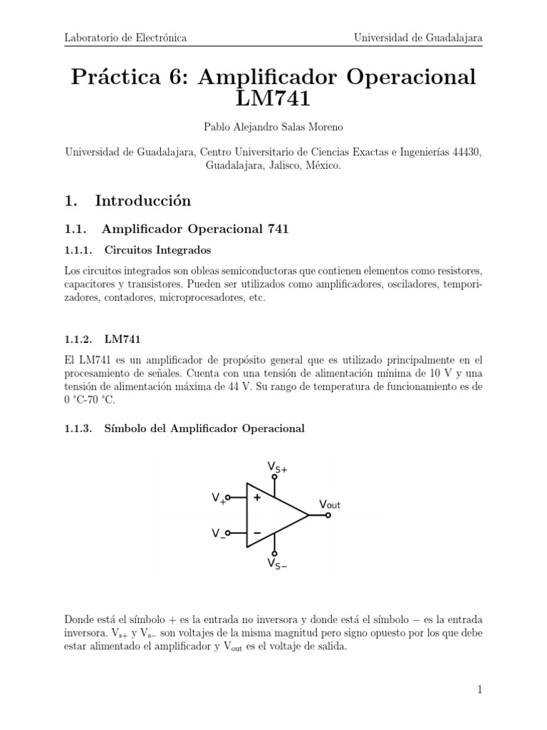 Análisis del funcionamiento de un amplificador operacional LM741 a través de circuitos sumadores ...