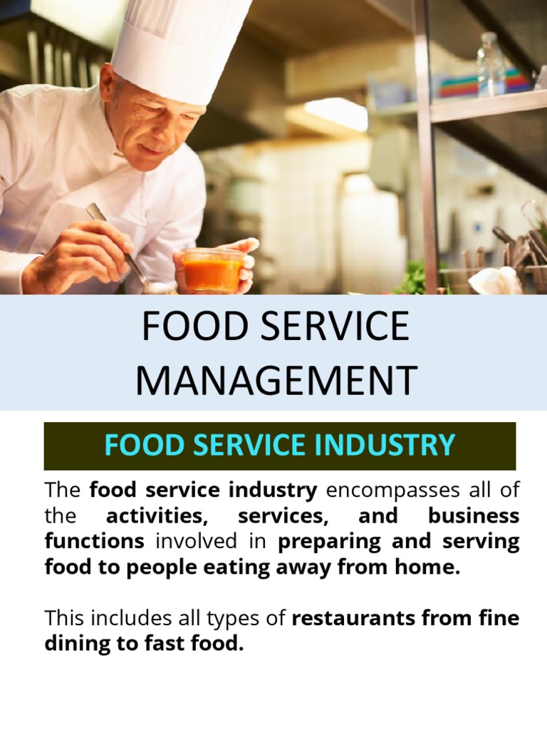 Food Service Management | PDF | Restaurants | Foods