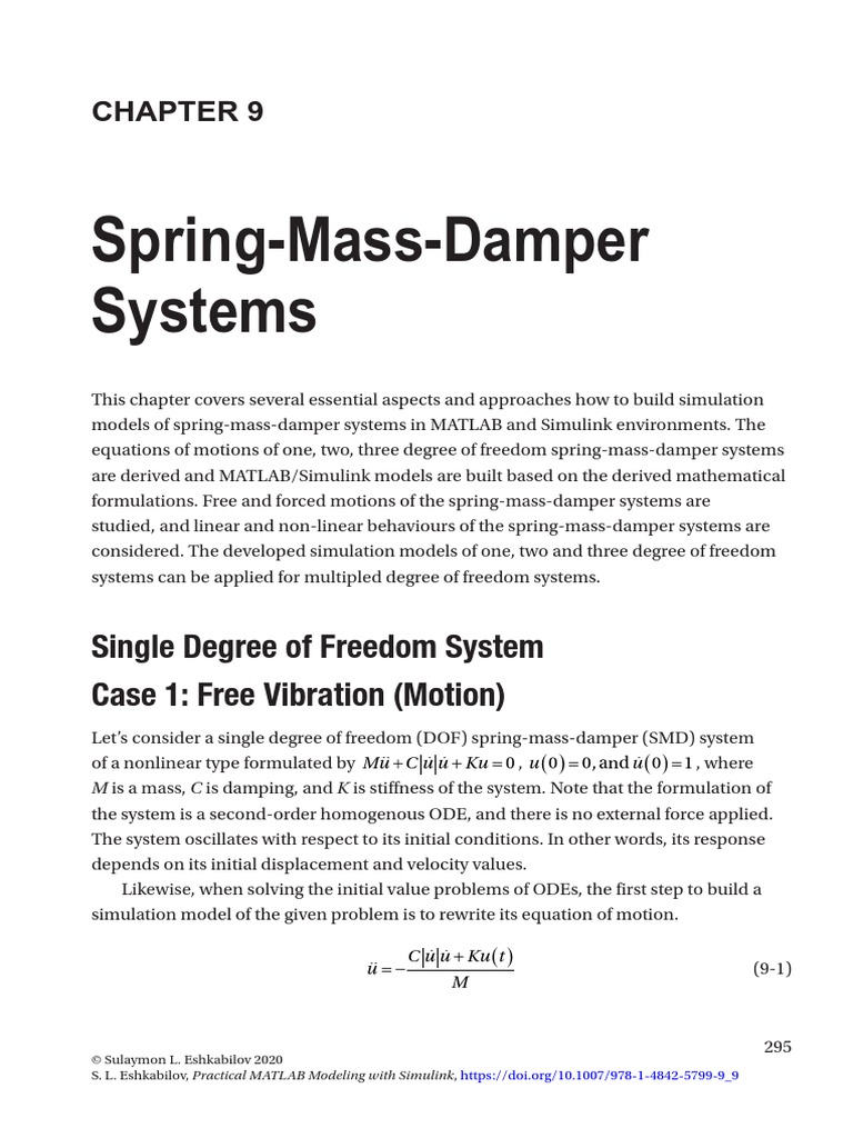 Capitulo 9 Practical MATLAB Modeling With Simulink Programming and Simulating | PDF | Damping ...