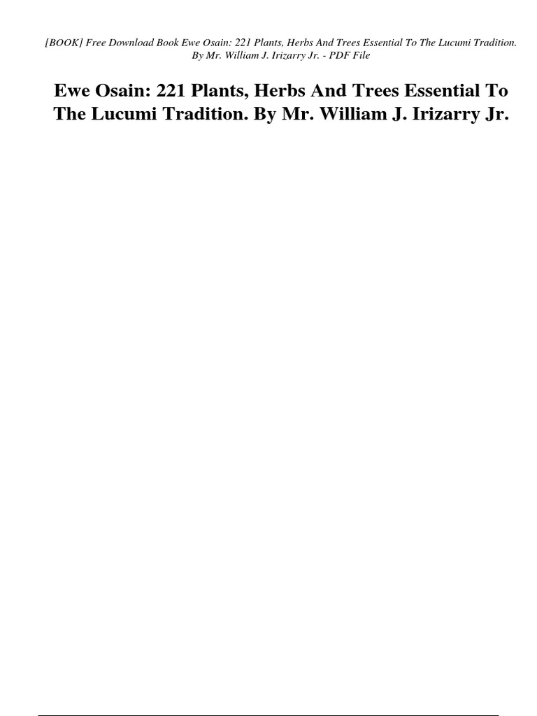 Ewe Osain: Essential Plants for Lucumi | PDF | E Books | Santería