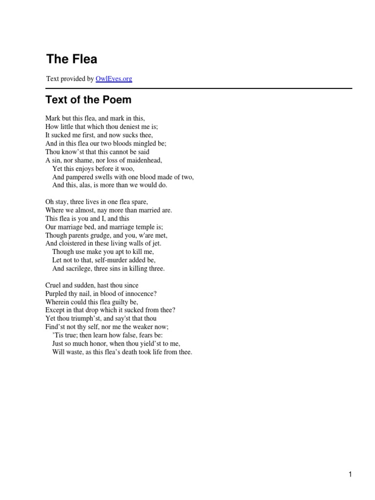 The Flea: Text of The Poem | PDF