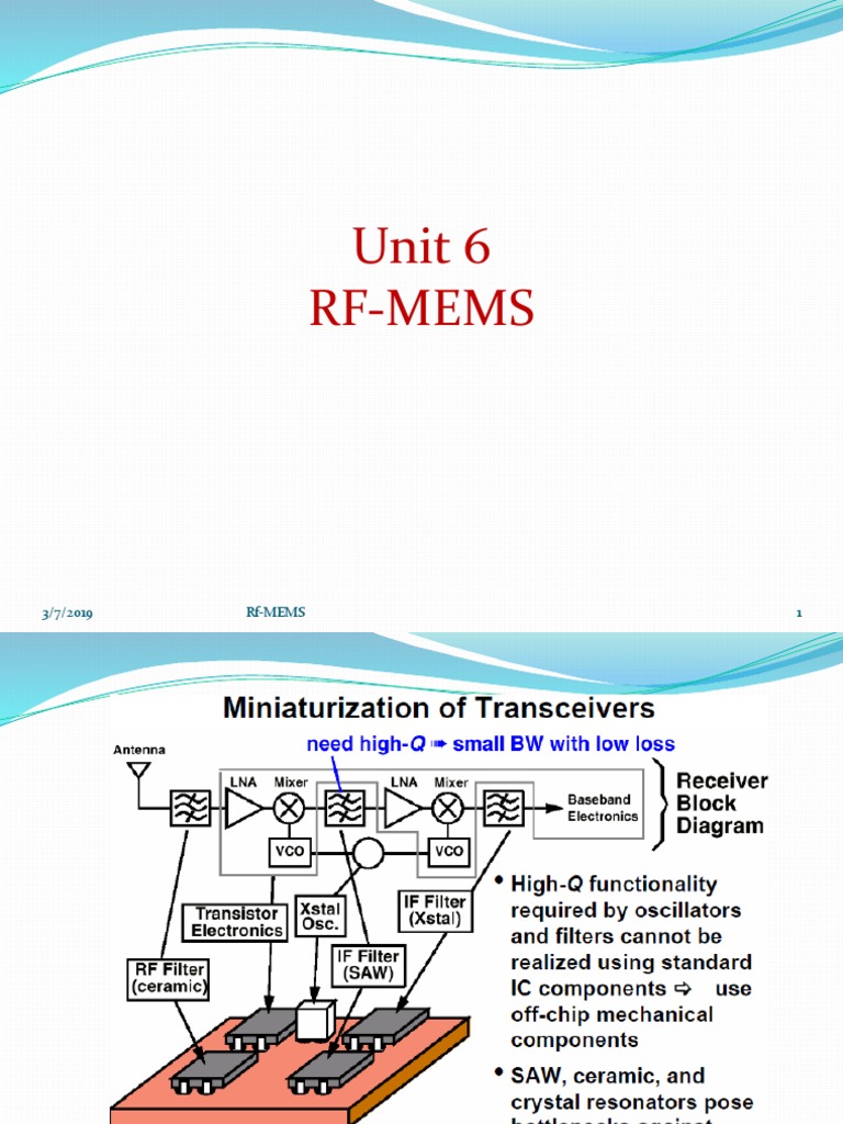 RF-MEMS Technology for Wireless Communications | PDF | Electronic Filter | Radio Technology