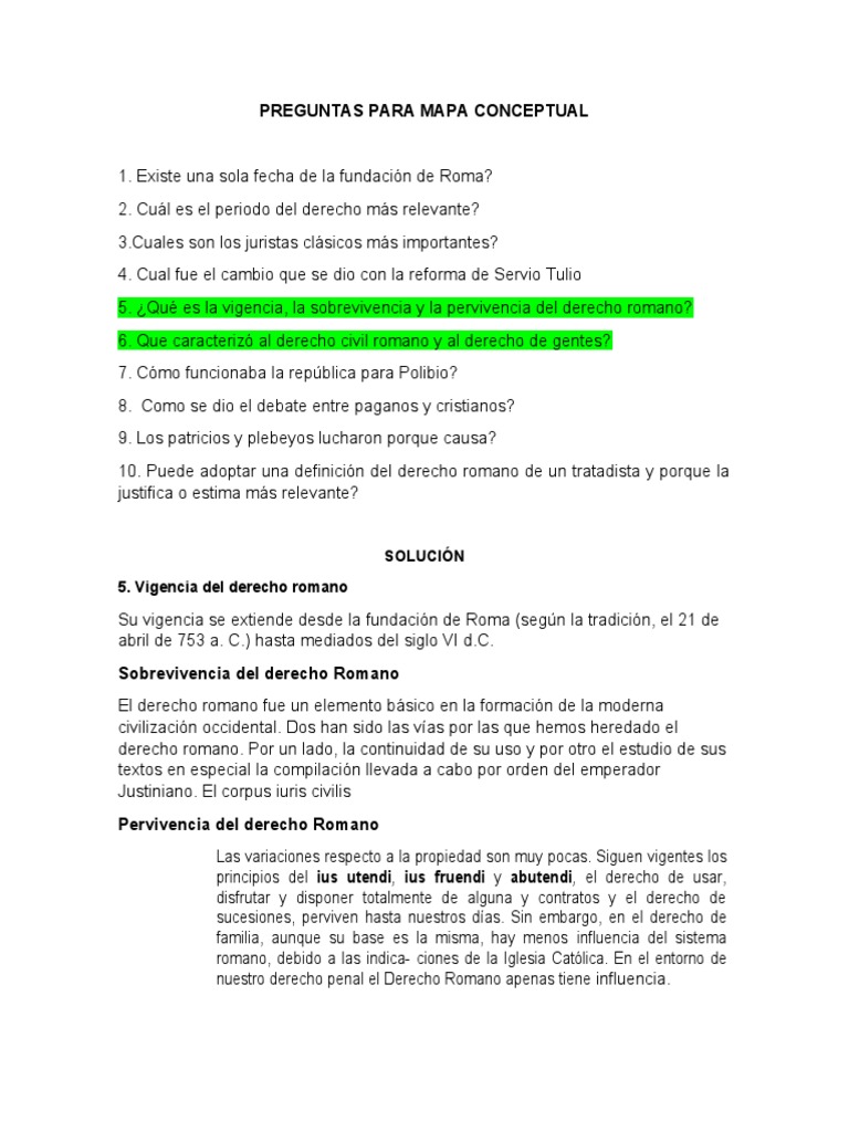 Preguntas para Mapa Conceptual Sofia | PDF | Ley romana | Justicia
