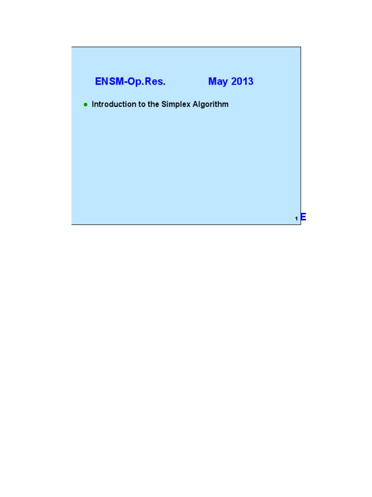 Introduction To The Simplex Algorithm | PDF | Linear Programming ...