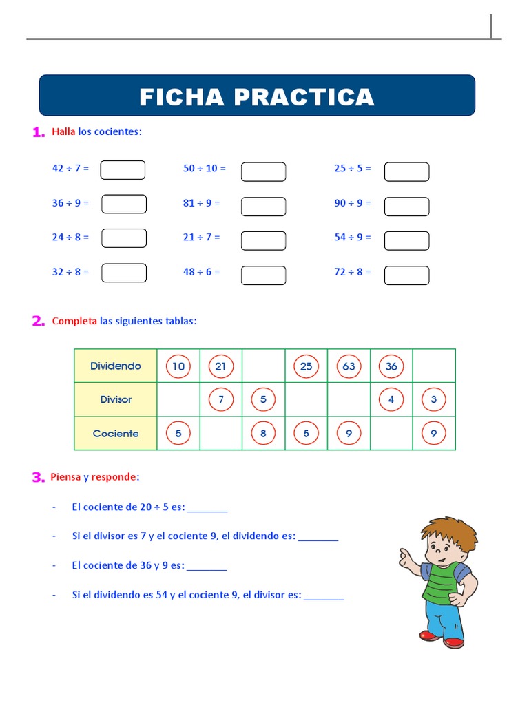 Practica de Matematica División y Multiplicación | PDF