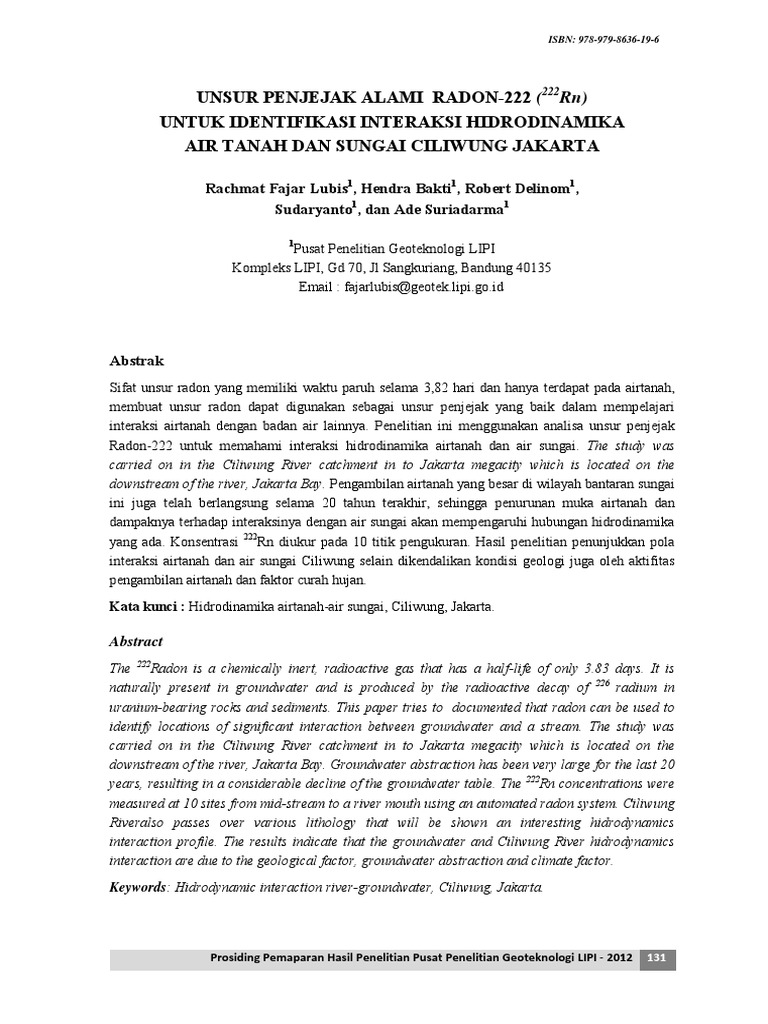Hidrodinamika Ciliwung & Radon | PDF