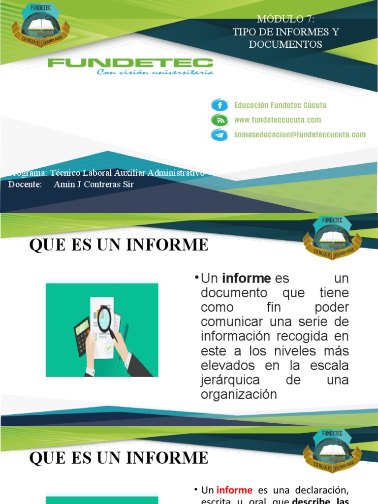 TIPO DE INFORMES Y DOCUMENTOS Fundetec | PDF | Bibliografía | Ensayos