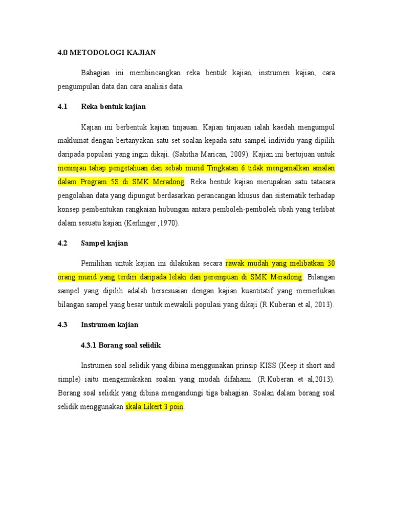 Metodologi Kajian - Contoh | PDF