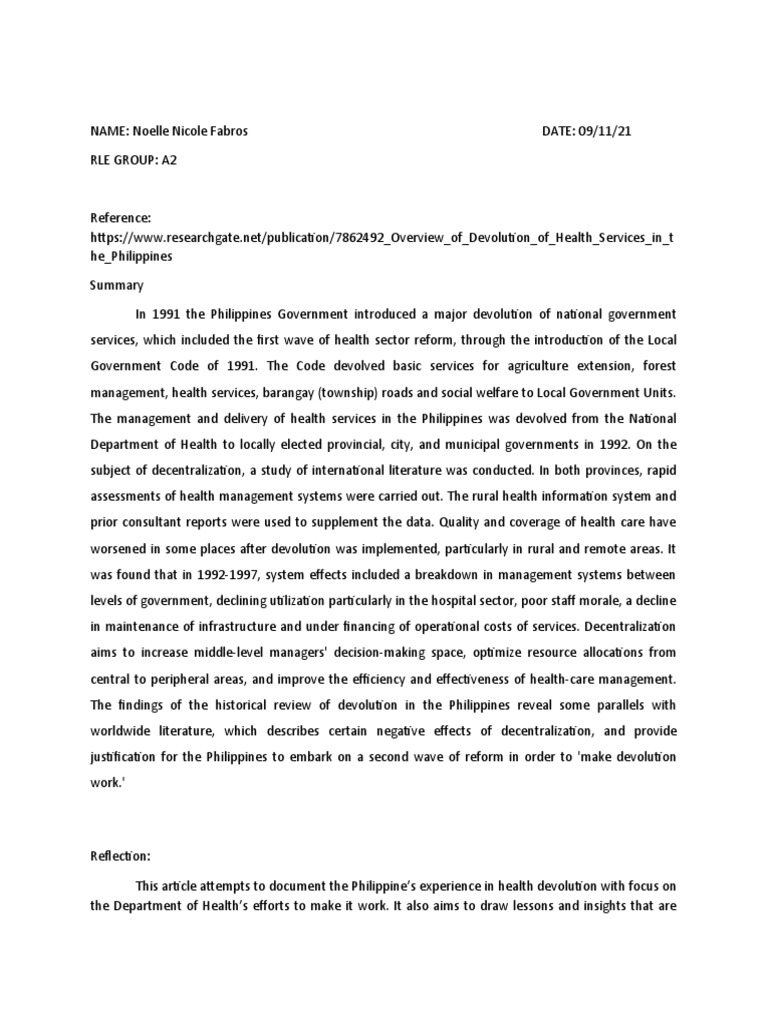 Devolution of Health Services | PDF | Health Care | Devolution