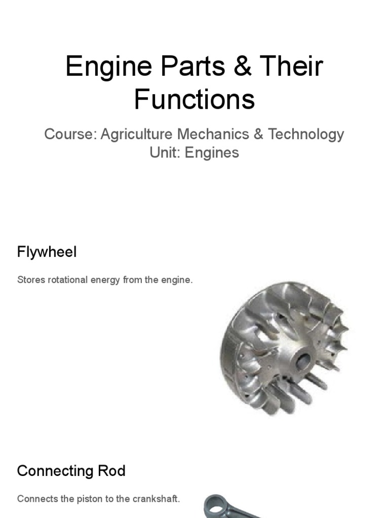 Engine Parts Their Functions Presentation | PDF