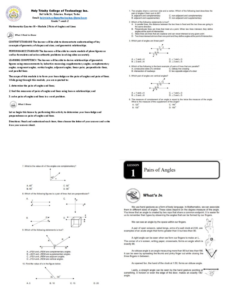 3rd Quarter Math 7 Mod 2 | PDF