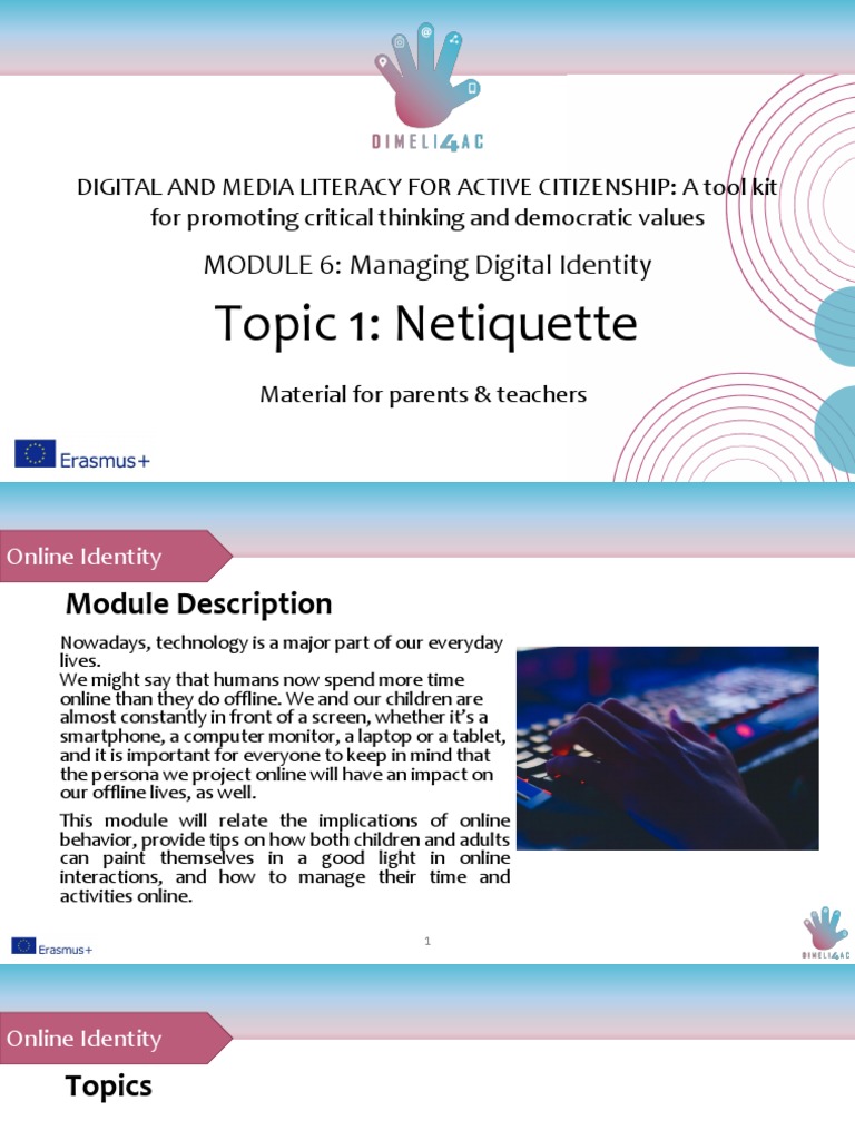 M6 T1 Netiquette Materials For Parents Teachers | Download Free PDF ...