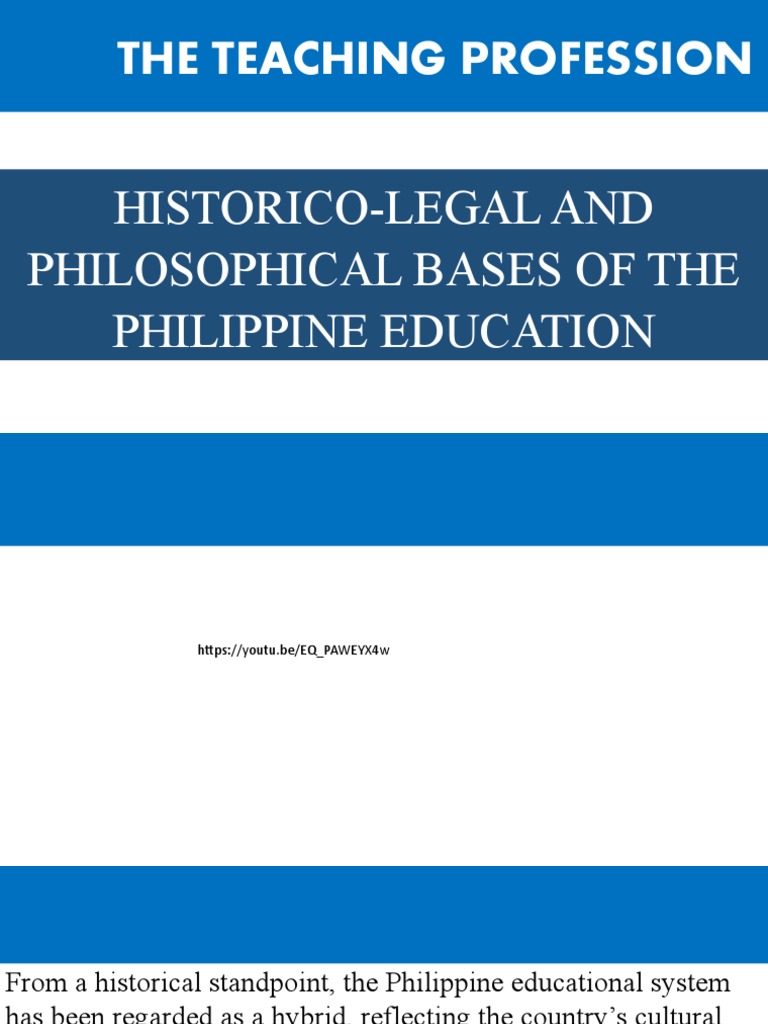 The Teaching Profession: Historico-Legal and Philosophical Bases of The ...