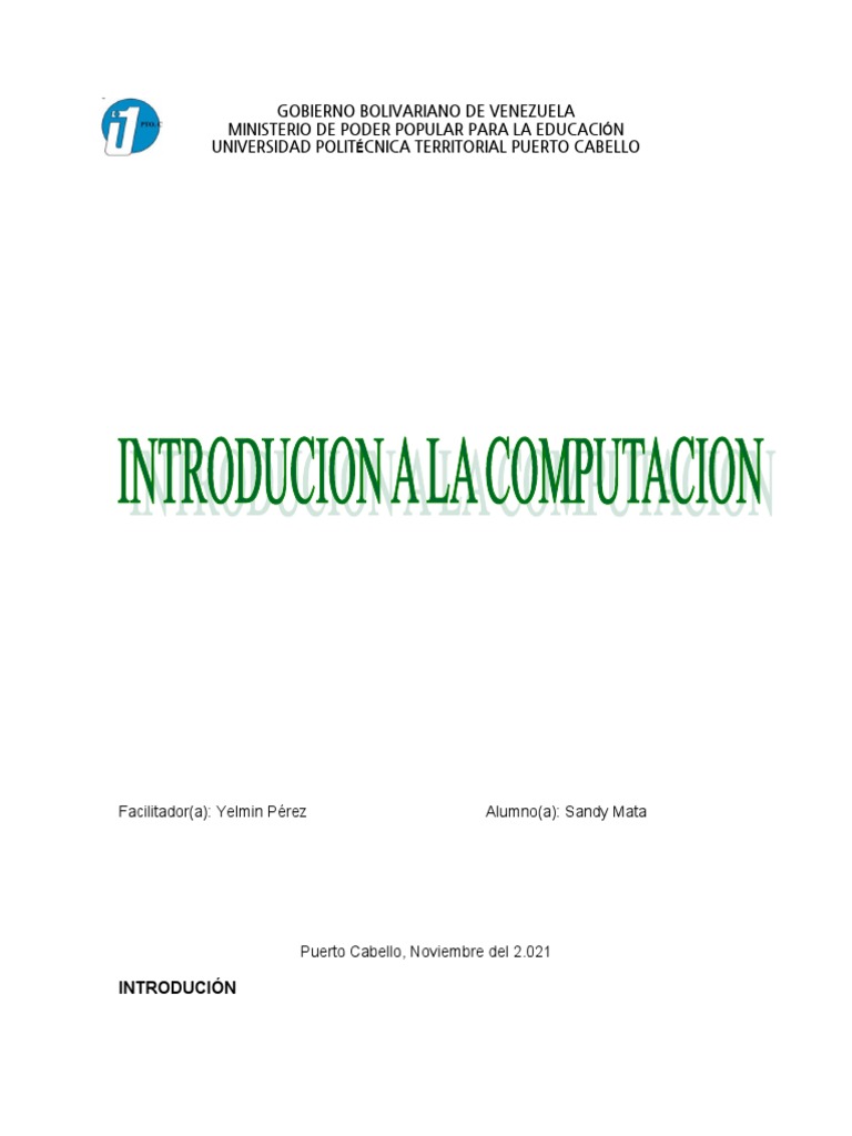 Informe de Introduccion A La Computacion | PDF | Periférico | Hardware de la computadora