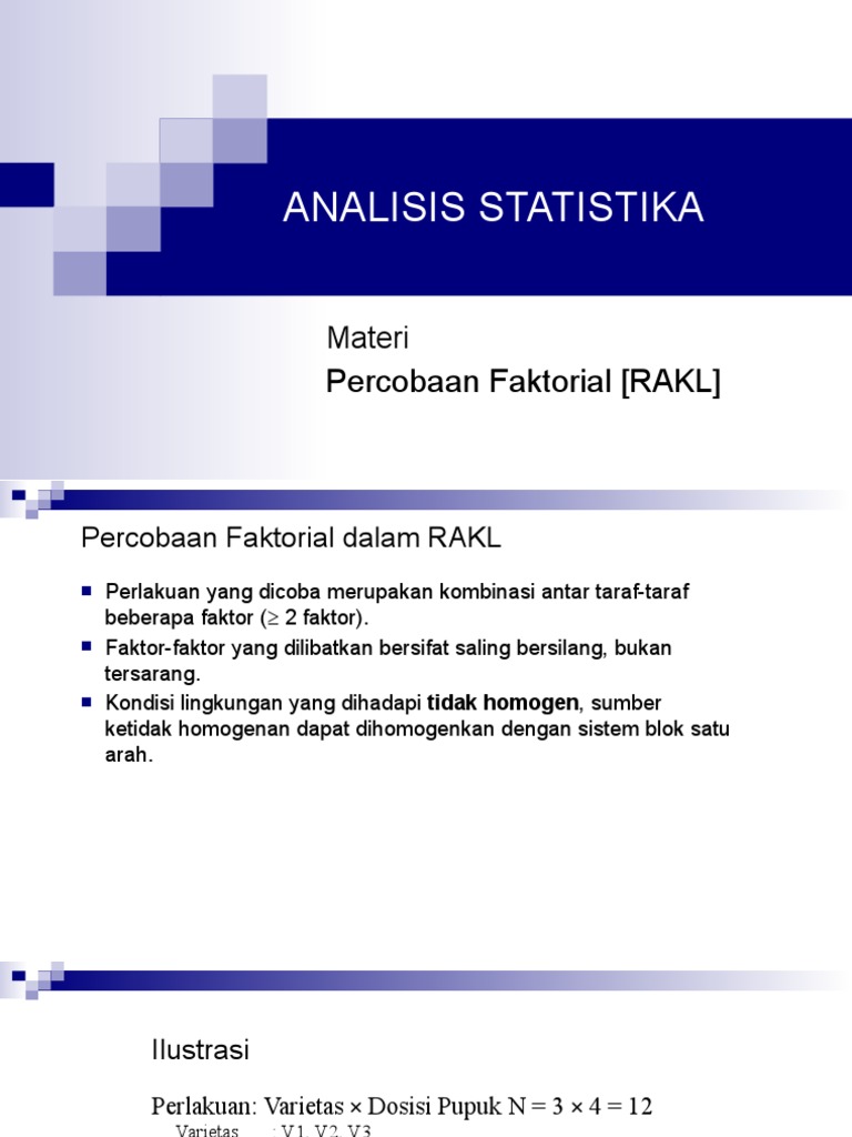 Analisis Percobaan Faktorial RAKL | PDF