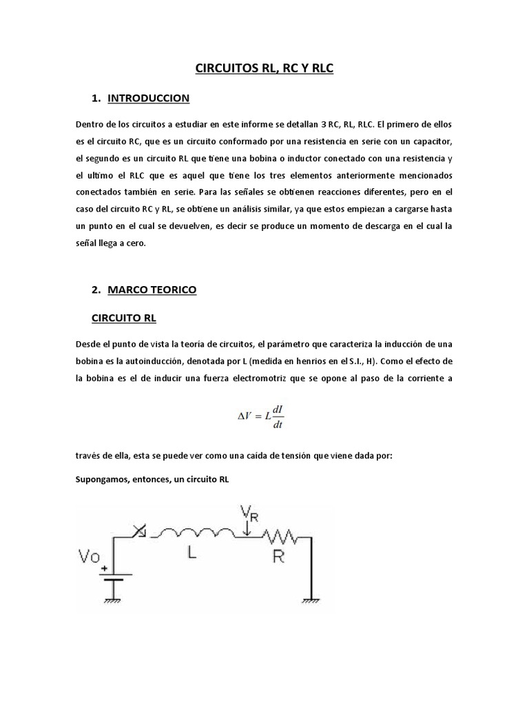 Circuitos RC RL RLC | PDF | Inductor | Cantidades fisicas