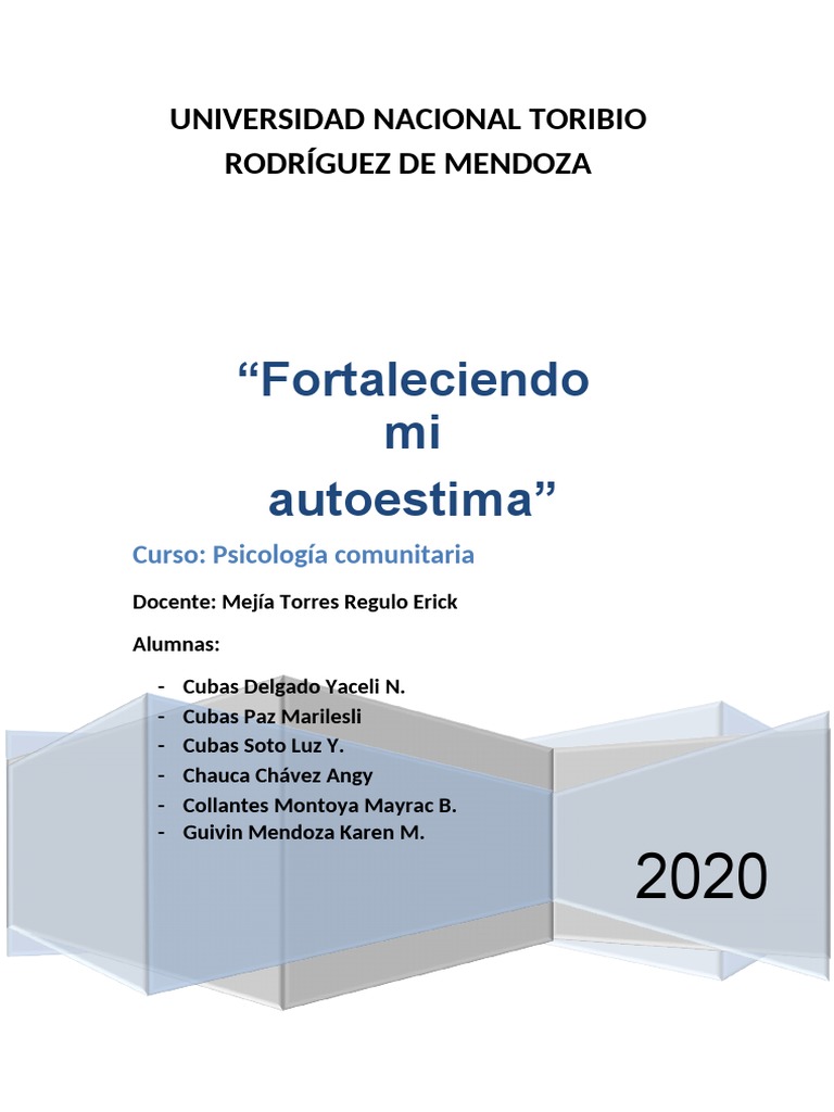 PROYECTO Fortalezco Mi Autoestima | PDF | Autoestima | Adolescencia