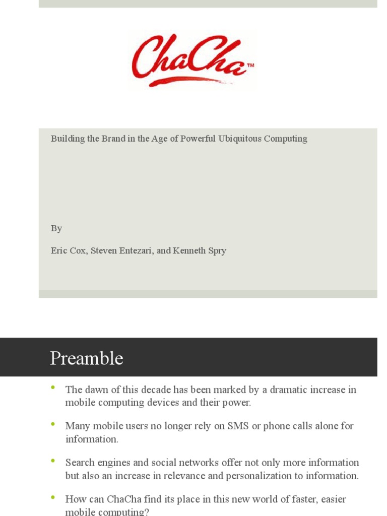 ChaCha in The New Age of Ubiquitous Computing | PDF | Computing | Areas ...