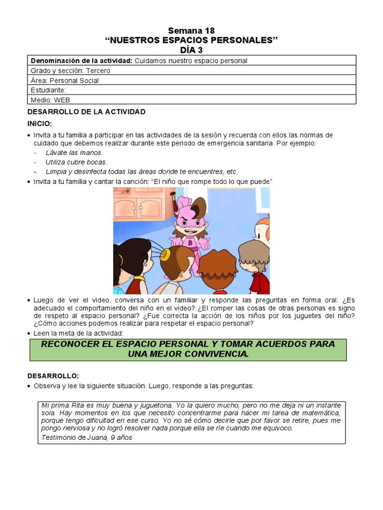 Cuidando Nuestro Espacio Personal | PDF