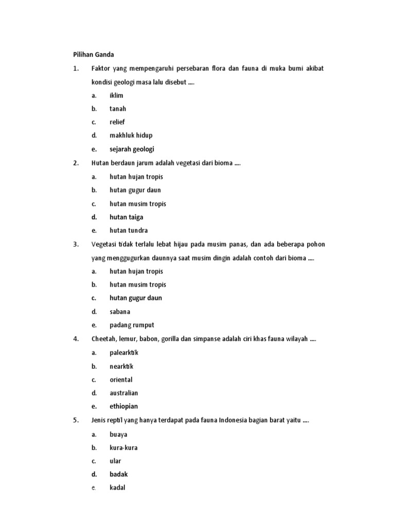 Soal Biosfer | PDF