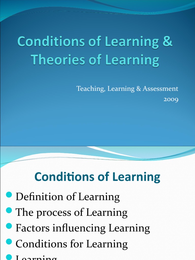 Conditions of Learning | PDF | Learning | Learning Theory (Education)