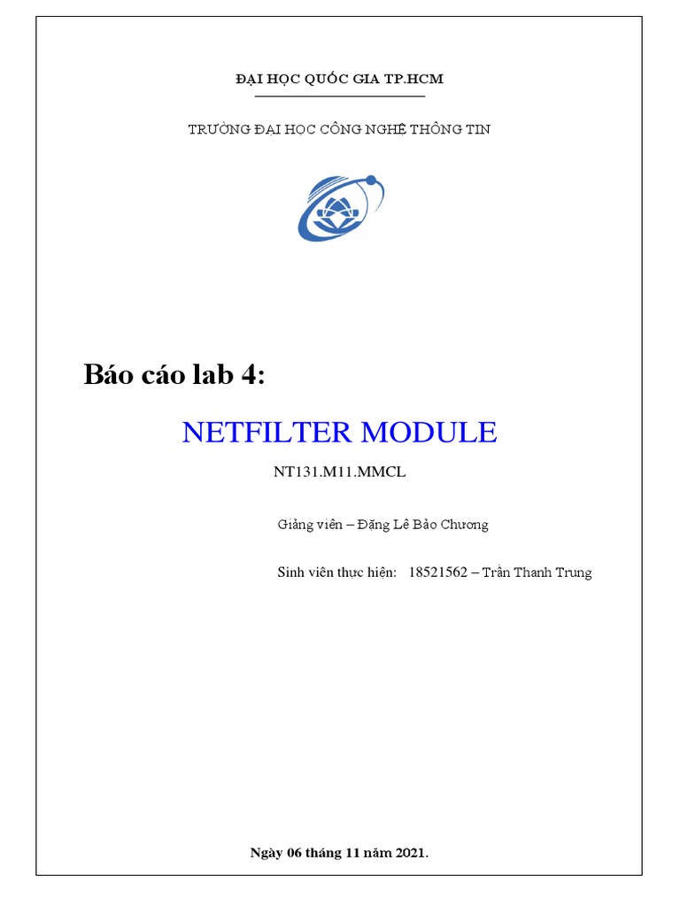 Báo Cáo Lab 4:: Netfilter Module | PDF