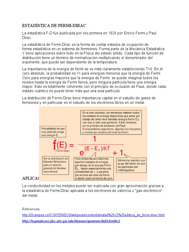 Distribución de Fermic Dirac y Sus Aplicaciones | PDF
