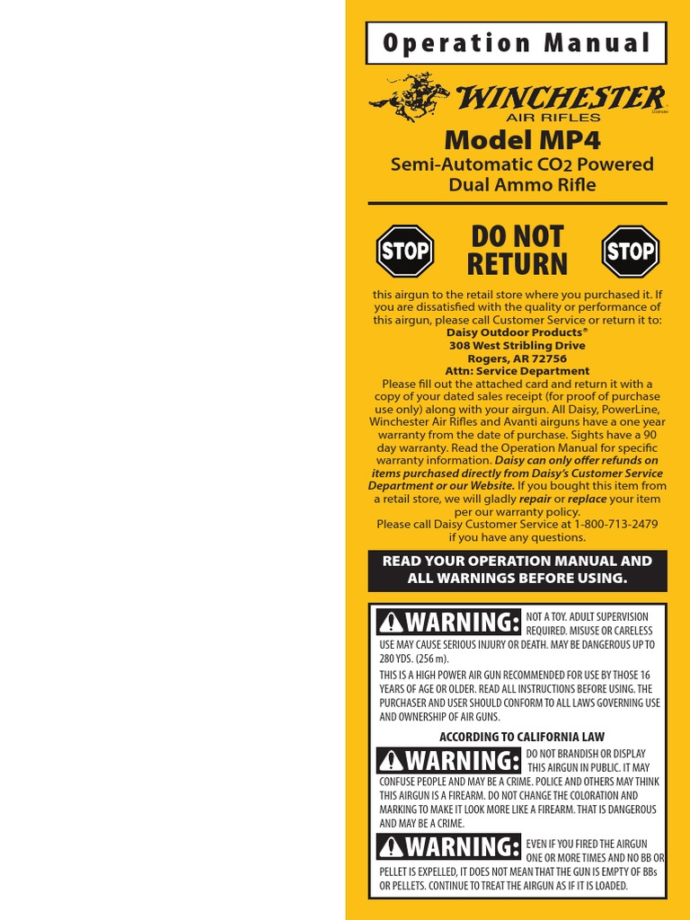 Manual Winchester Mp4 Winchester Air R | PDF | Magazine (Firearms ...