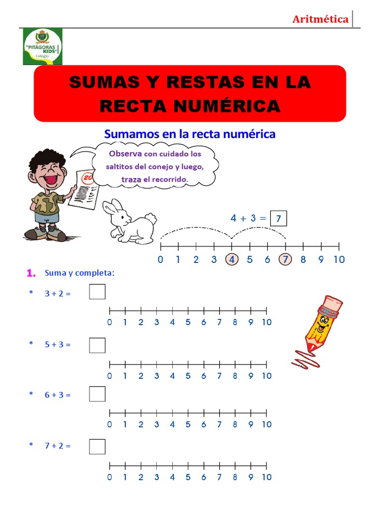 Sumas Y Restas en La Recta Numérica | PDF