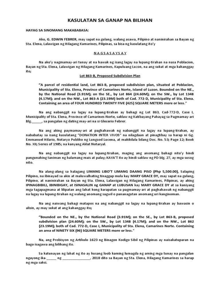 Bilihang Lubusan NG Lupa | PDF Bilihang Lubusan NG Lupa | PDF