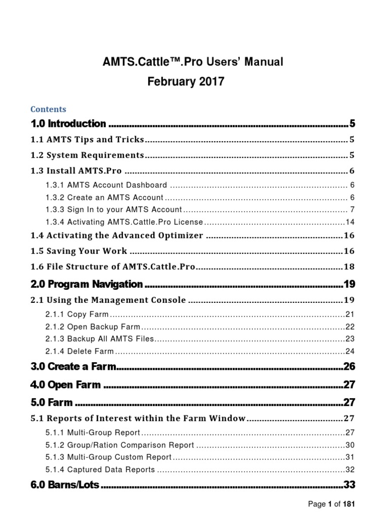 AMTS - Cattle.Pro Users Guide | PDF | Computer File | Dairy Farming