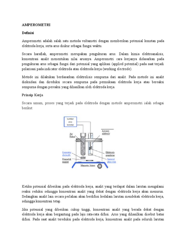 Prinsip dan Aplikasi Amperometri | PDF
