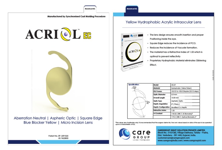 Acriol Ec Brochure | PDF | Optics | Electromagnetic Radiation