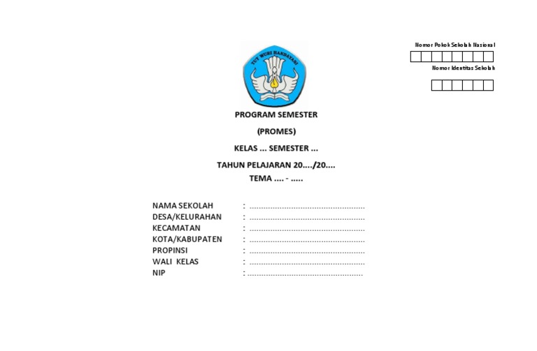 Cover Program Semester Sekolah | PDF