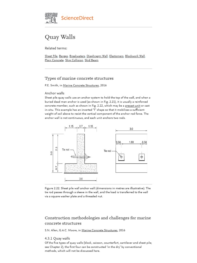 ScienceDirect - Quay Walls | PDF | Deep Foundation | Concrete
