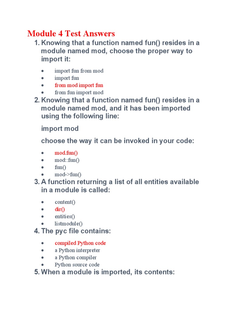Module 4 Test Answers Py Ese | Download Free PDF | Encodings | Computer ...