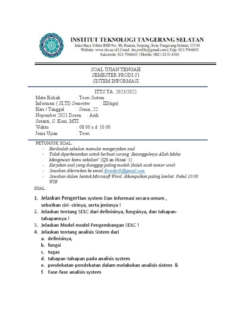 UTS Teori Sistem Informasi - NOFITASARI - 1001200008 - SI | PDF