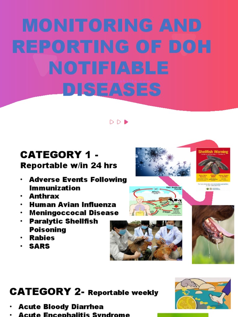 Monitoring and Reporting of Doh Notifiable Diseases | PDF | Graphics ...