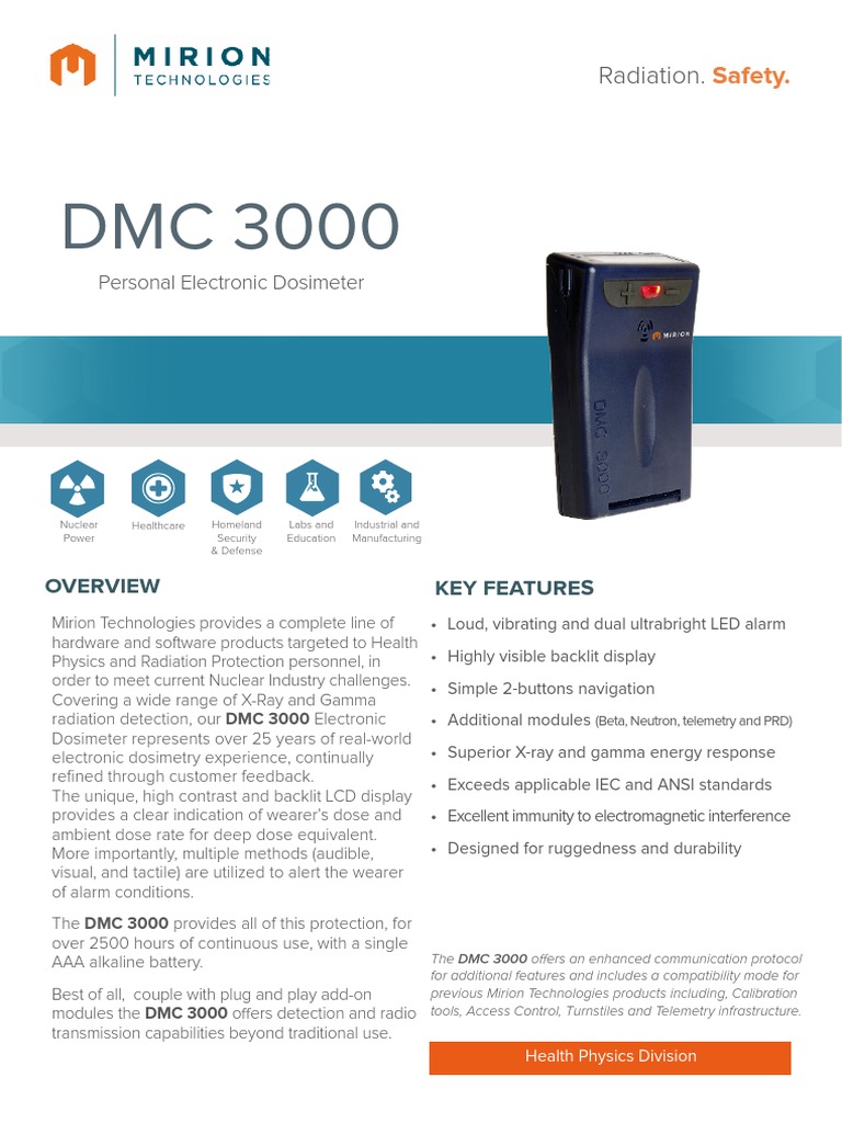 DMC 3000 Electronic Radiation Dosimeter | PDF | Dosimetry | Radiation