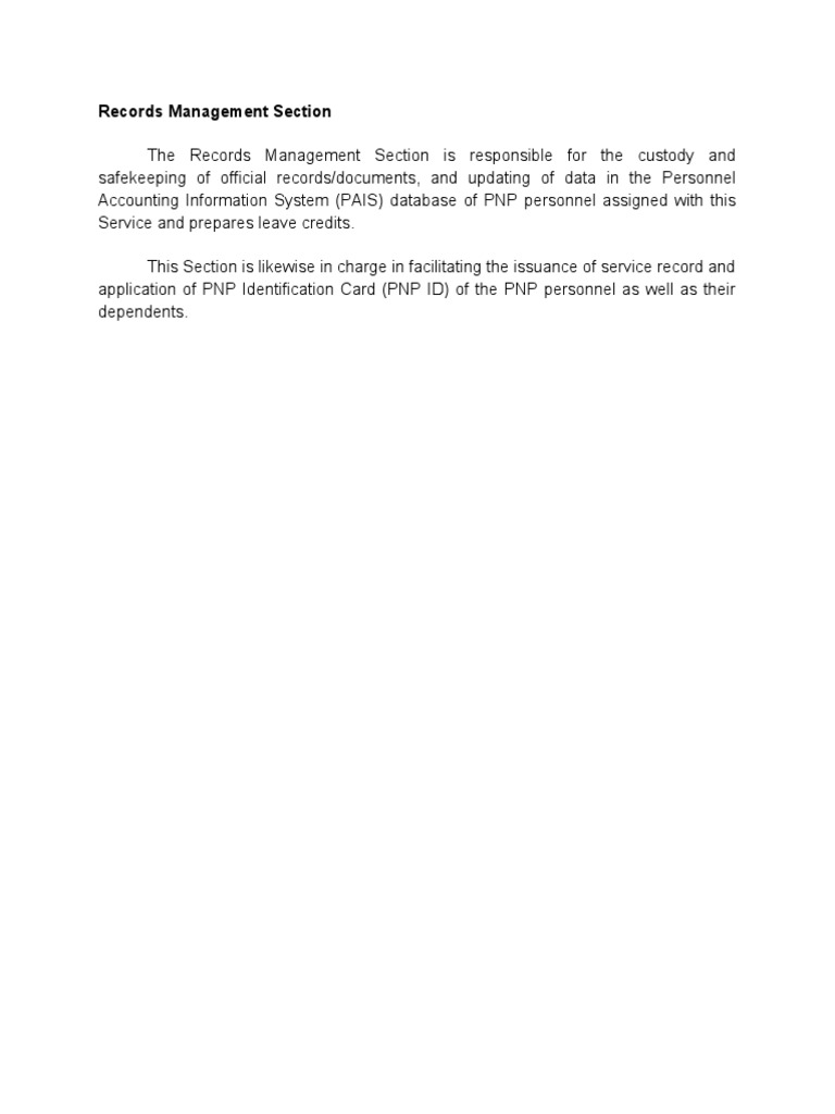 Records Management Section | PDF