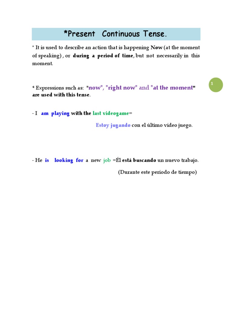 Adverbs in Present Continuous Tense | PDF | Verb | Question