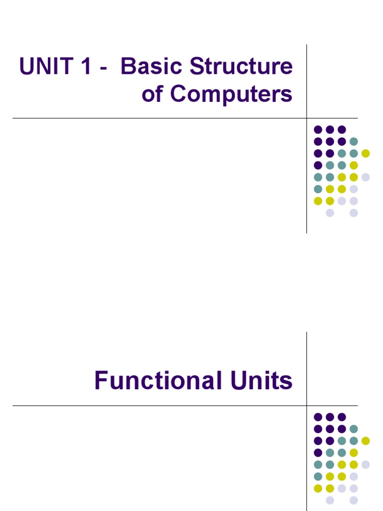 UNIT 1 - Basic Structure of Computers | PDF | Computer Data Storage ...