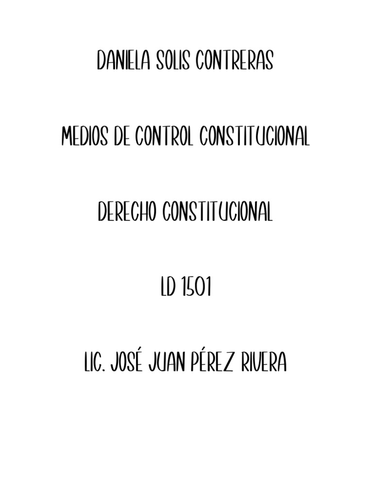 Medios de Control Constitucional en México | PDF | El proceso de ...