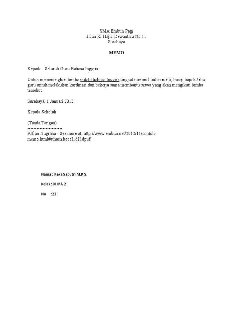 SMA Embun Pagi | PDF